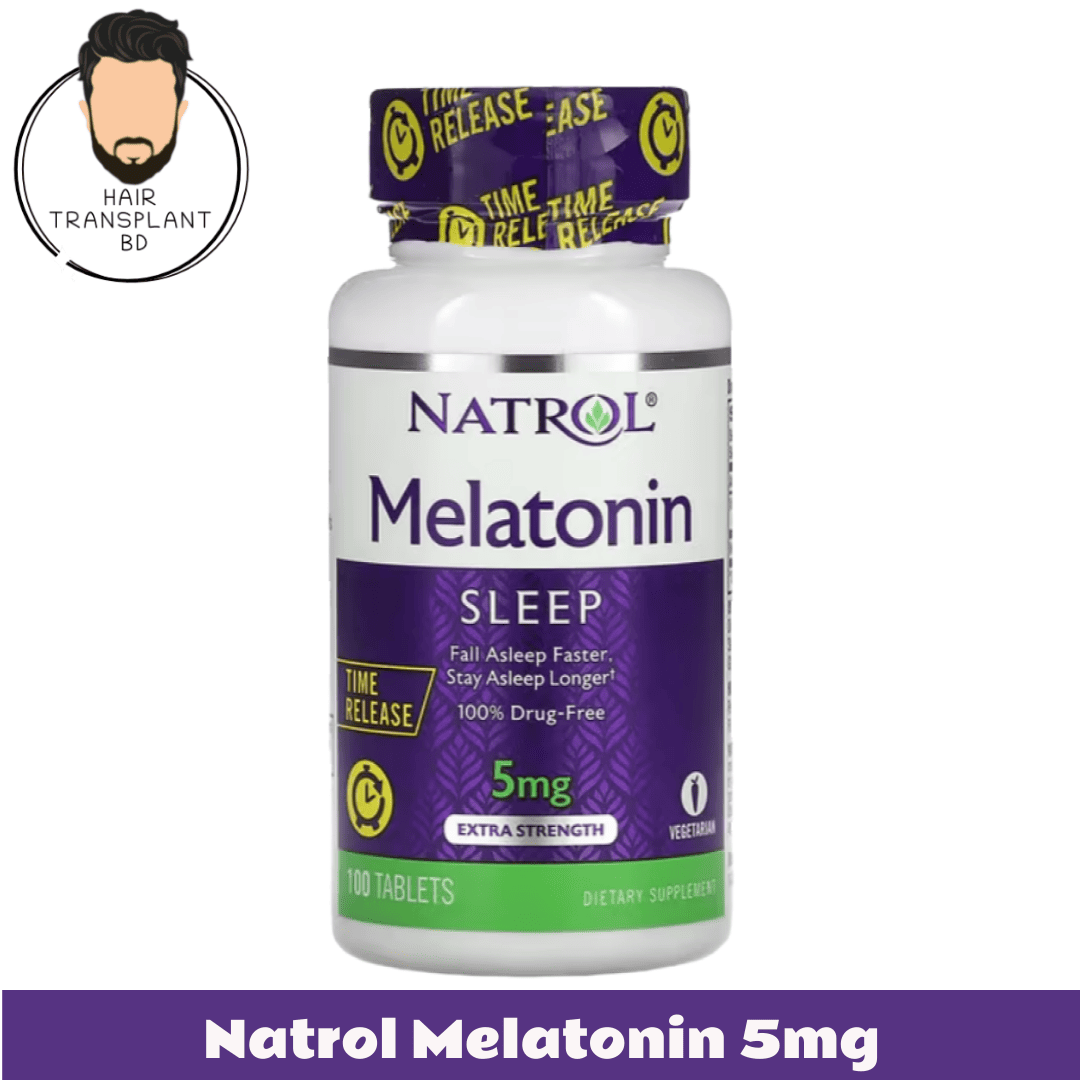 Natrol Melatonin 5mg, Time Release, Extra Strength, 100 Tablets - Hair ...